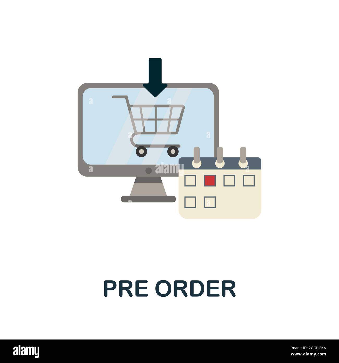 Pre Order flat icon. Simple sign from procurement process collection ...