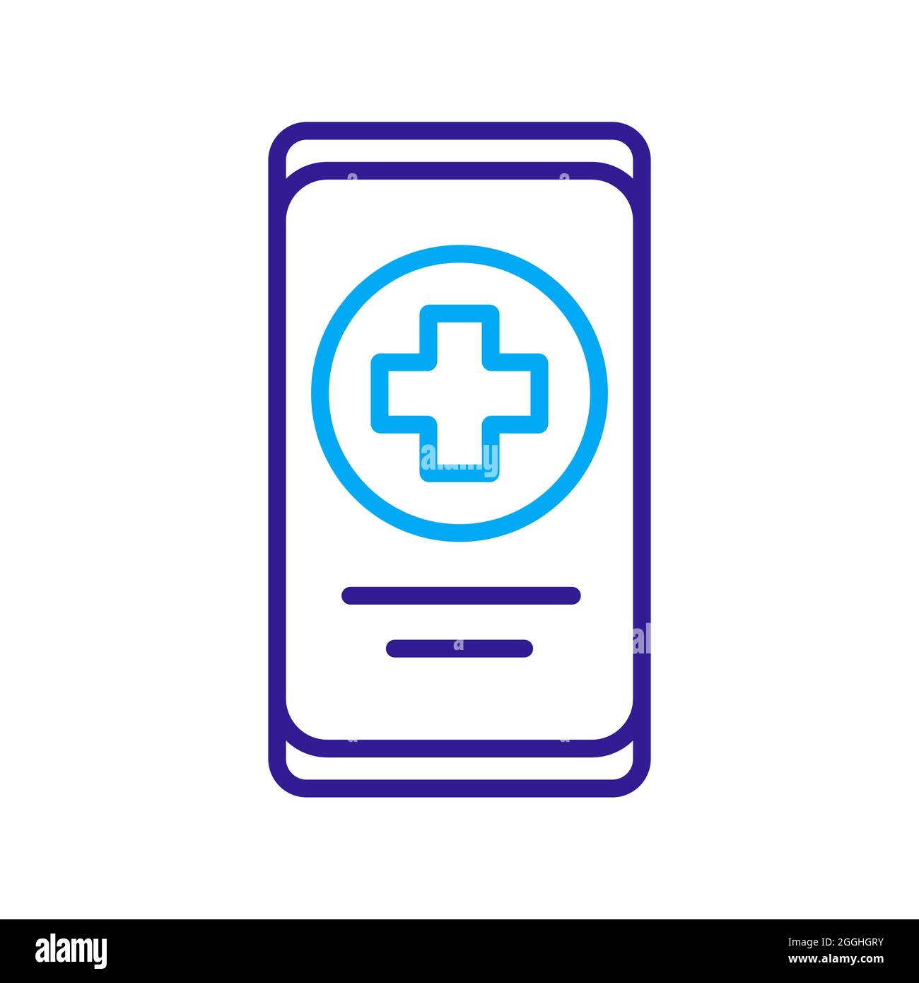 Smartphone with medical cross vector icon. Medicine and medical support ...