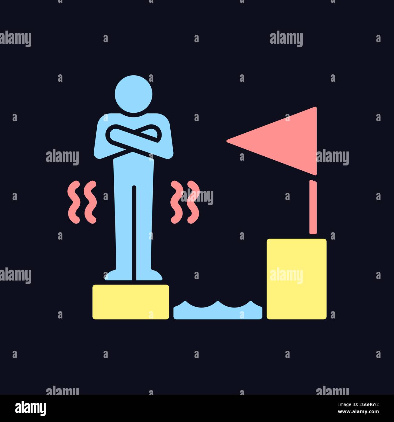 Fear of failure RGB color icon for dark theme Stock Vector Image & Art ...