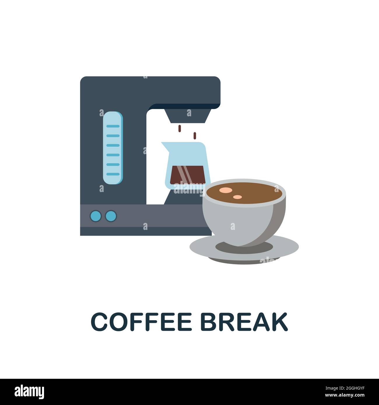 Coffee Break flat icon. Colored sign from productivity collection ...
