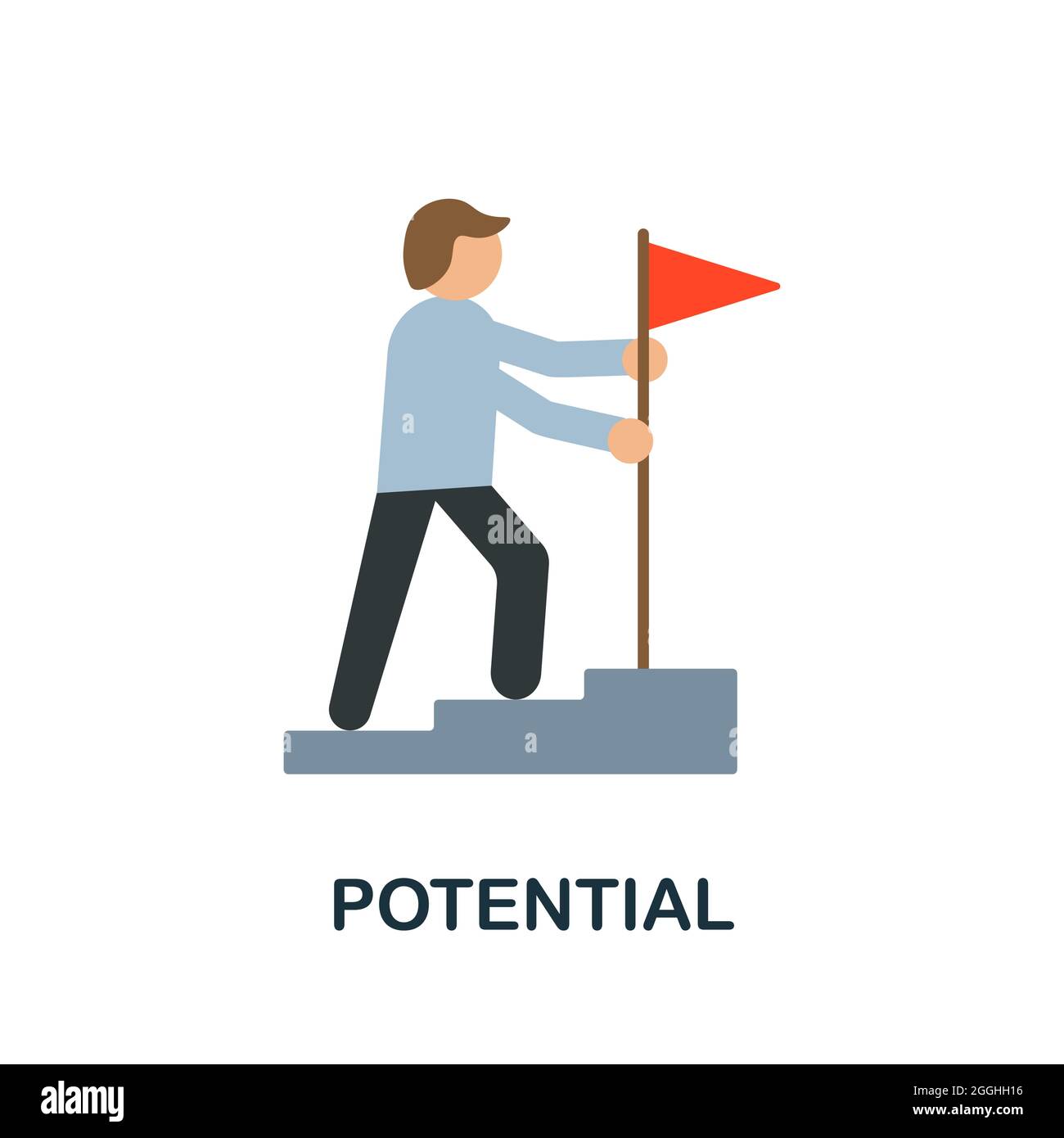 Potential flat icon. Colored sign from productivity collection ...