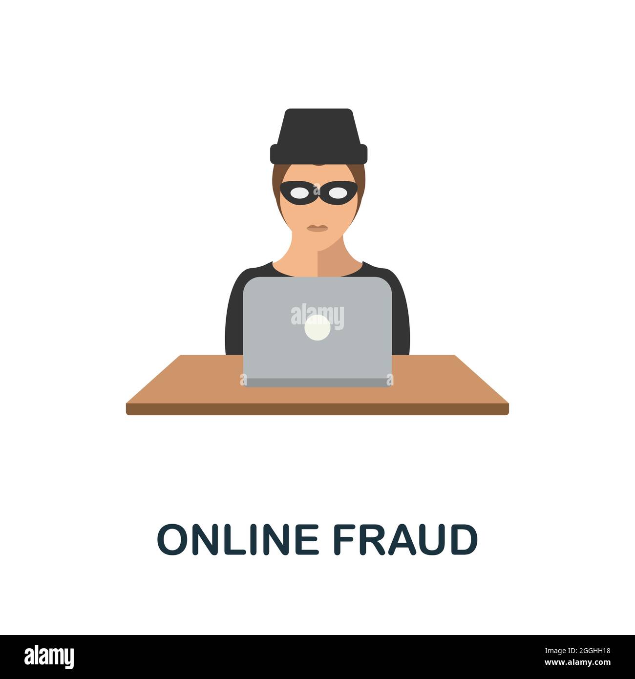 Online Fraud flat icon. Colored sign from productivity collection ...