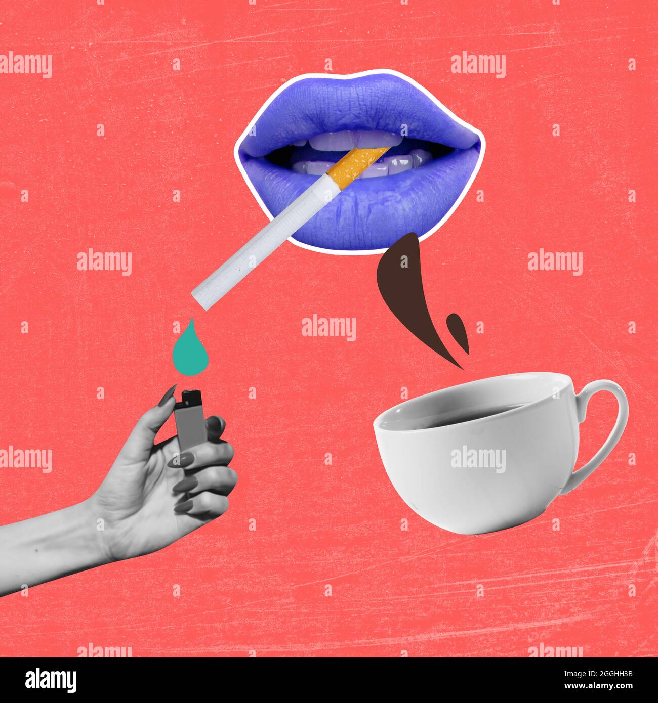 Contemporary art collage with human body parts. Vintage style Stock ...