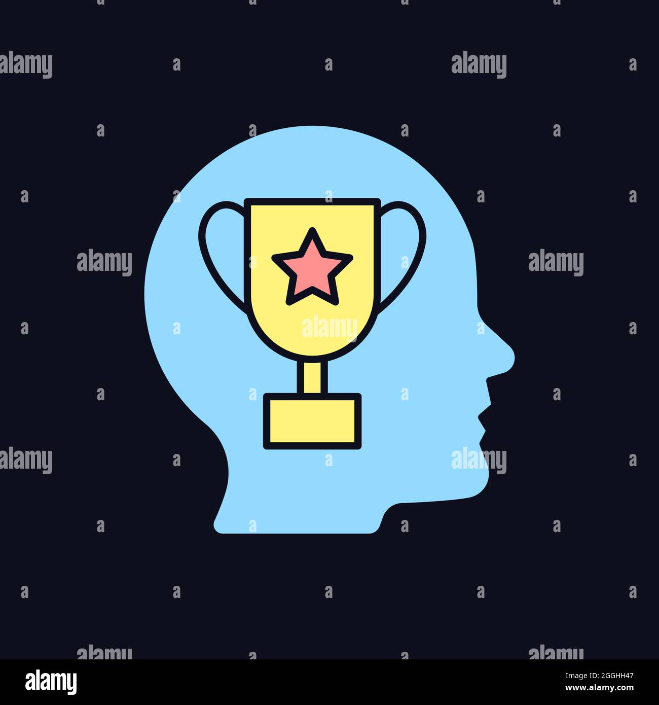 Achievement motivation RGB color icon for dark theme Stock Vector Image ...