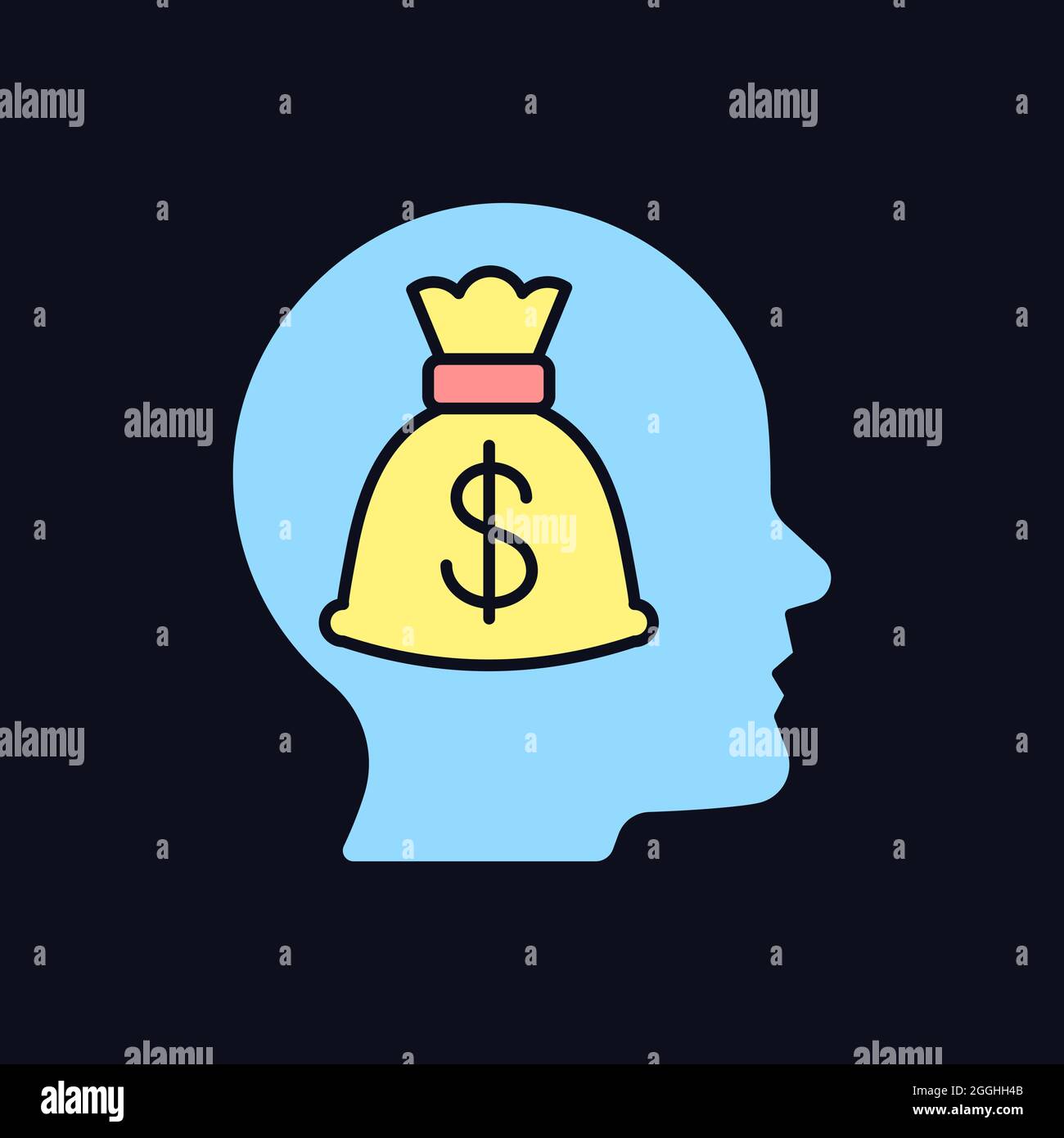 Money reward RGB color icon for dark theme Stock Vector Image & Art - Alamy
