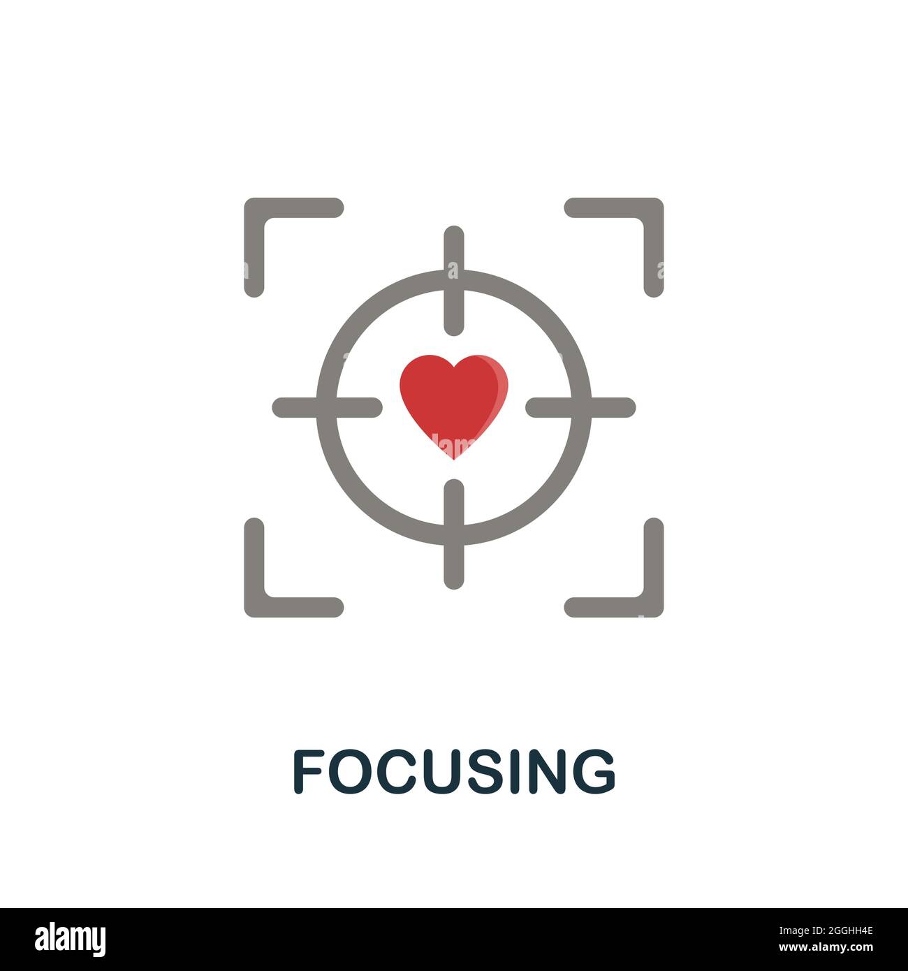 Focusing flat icon. Colored sign from productivity collection. Creative ...