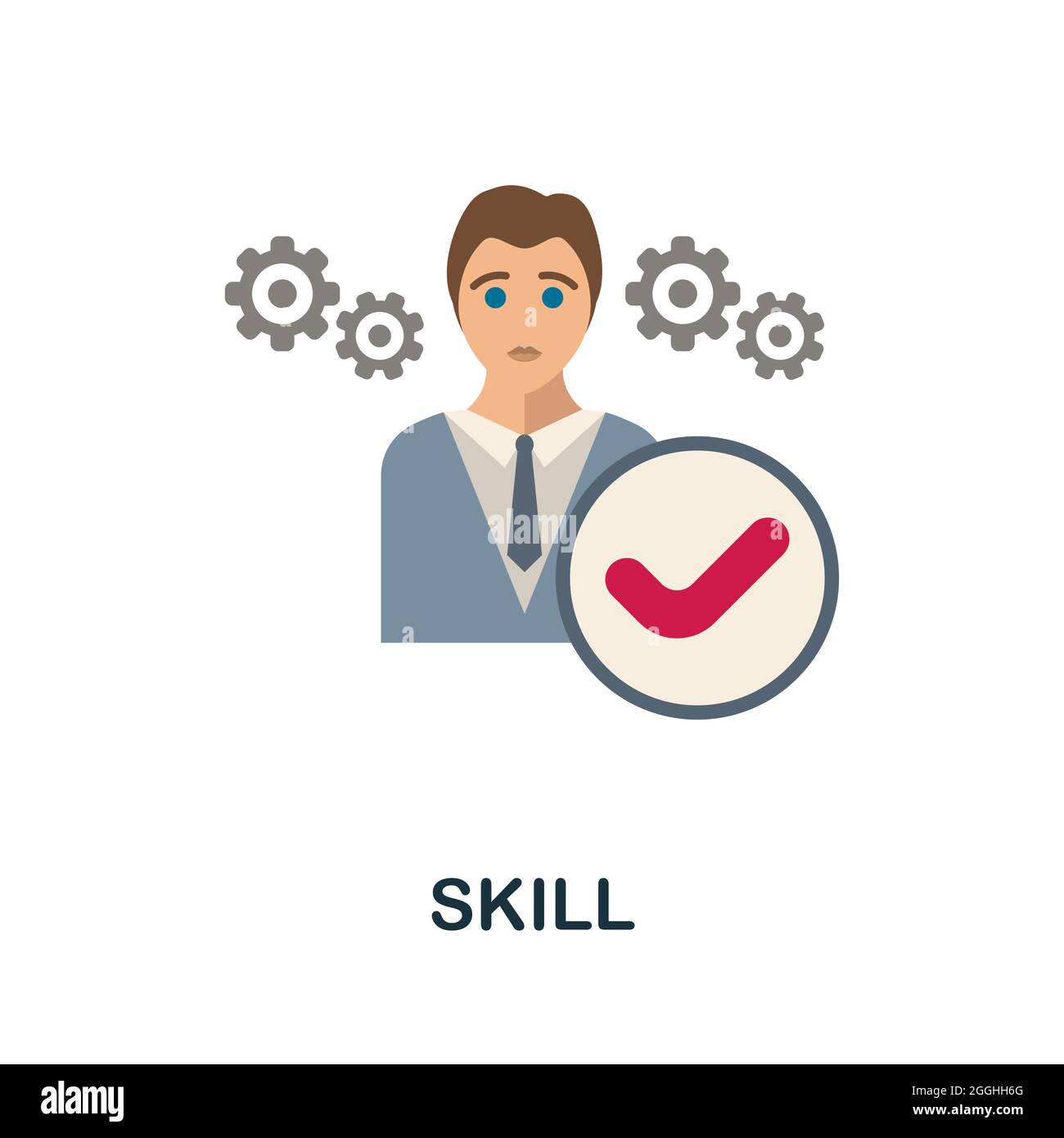 Skill flat icon. Colored sign from productivity collection. Creative ...