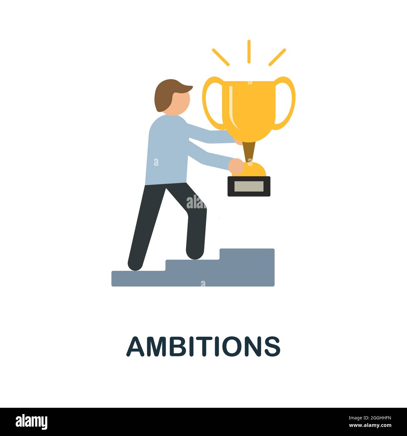 Ambitions flat icon. Colored sign from productivity collection ...