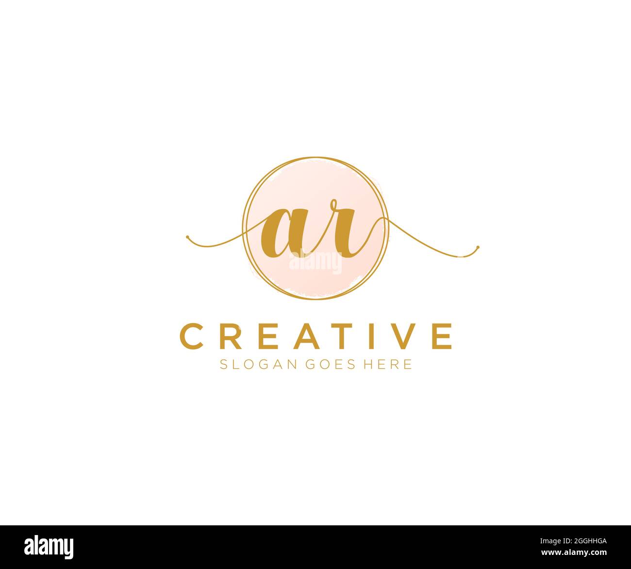 AR Feminine logo beauty monogram and elegant logo design, handwriting ...