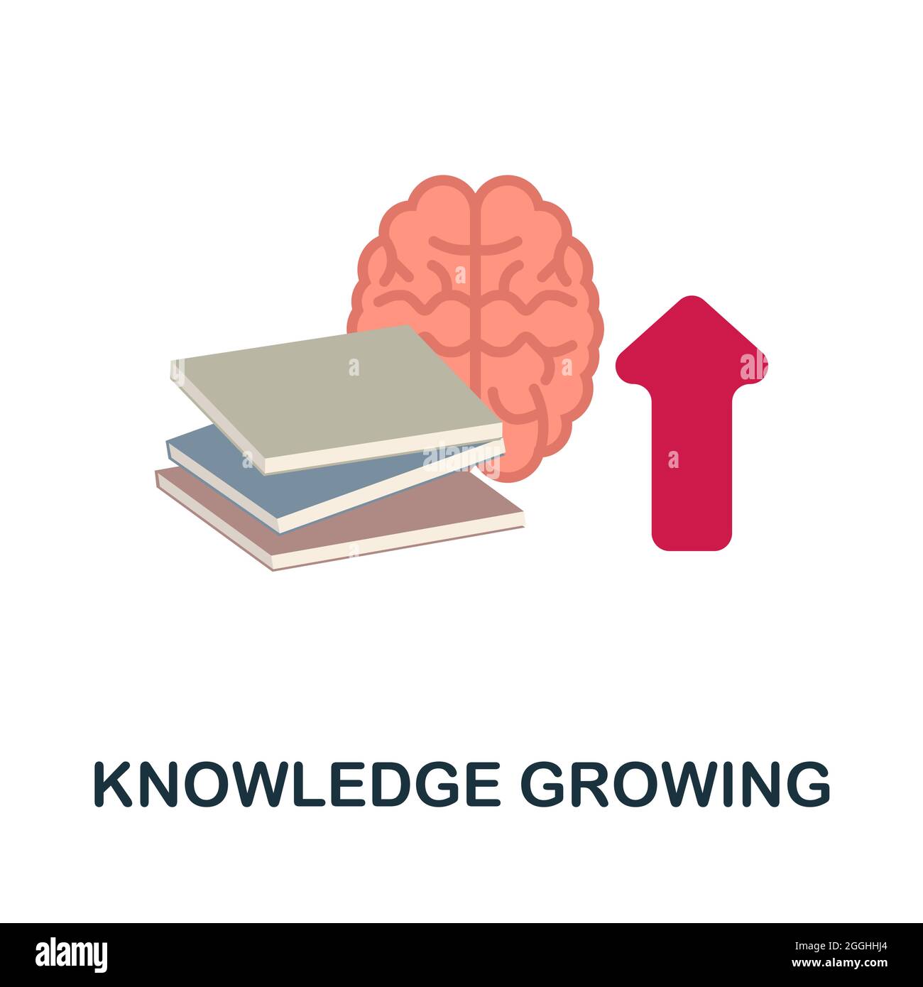 Knowledge Growing flat icon. Colored sign from productivity collection ...
