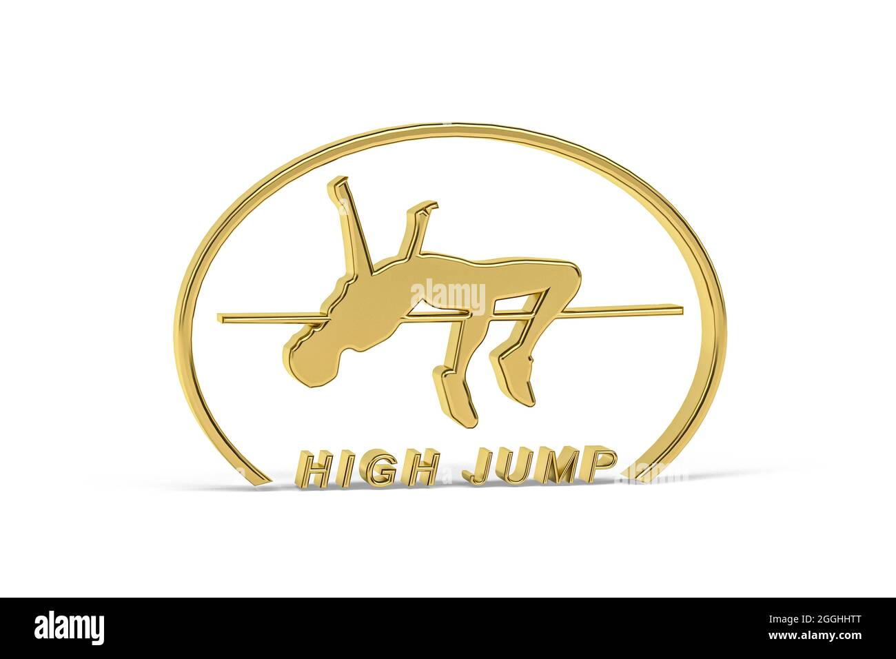 Golden 3d high jump icon isolated on white background - 3D render Stock ...