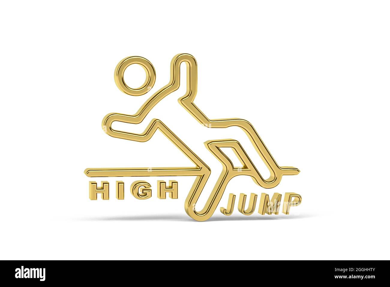 Golden 3d high jump icon isolated on white background - 3D render Stock ...