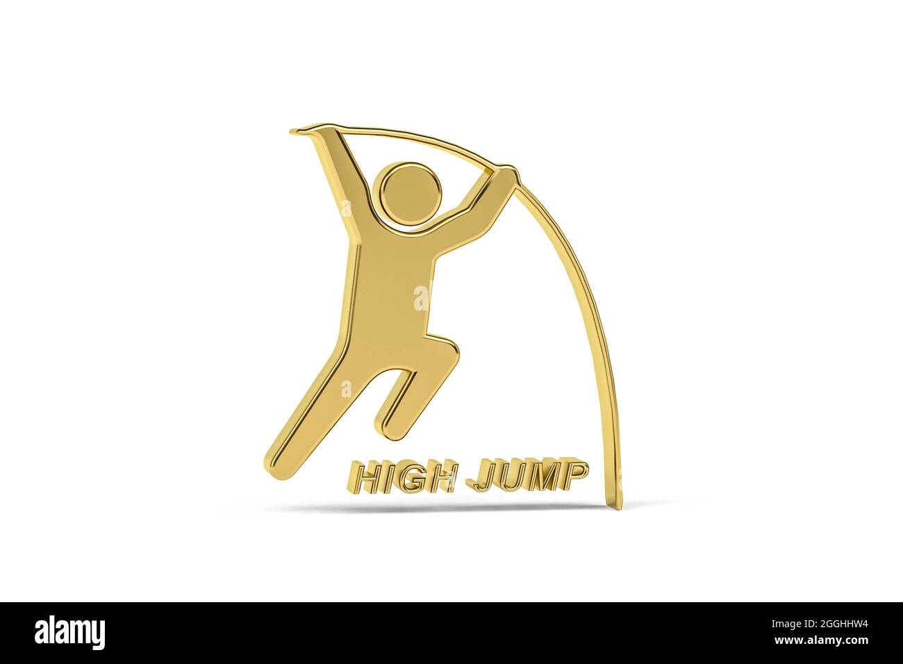 Golden 3d high jump icon isolated on white background - 3D render Stock ...