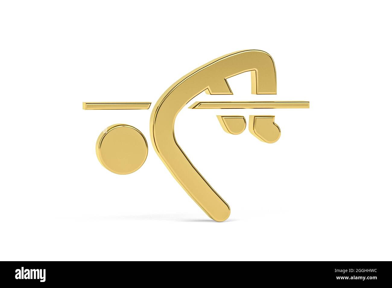 Golden 3d high jump icon isolated on white background - 3D render Stock ...