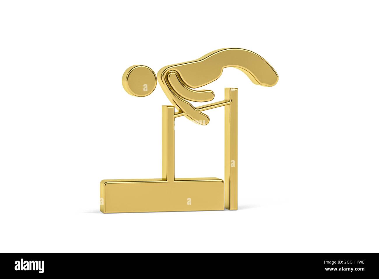 Golden 3d high jump icon isolated on white background - 3D render Stock ...