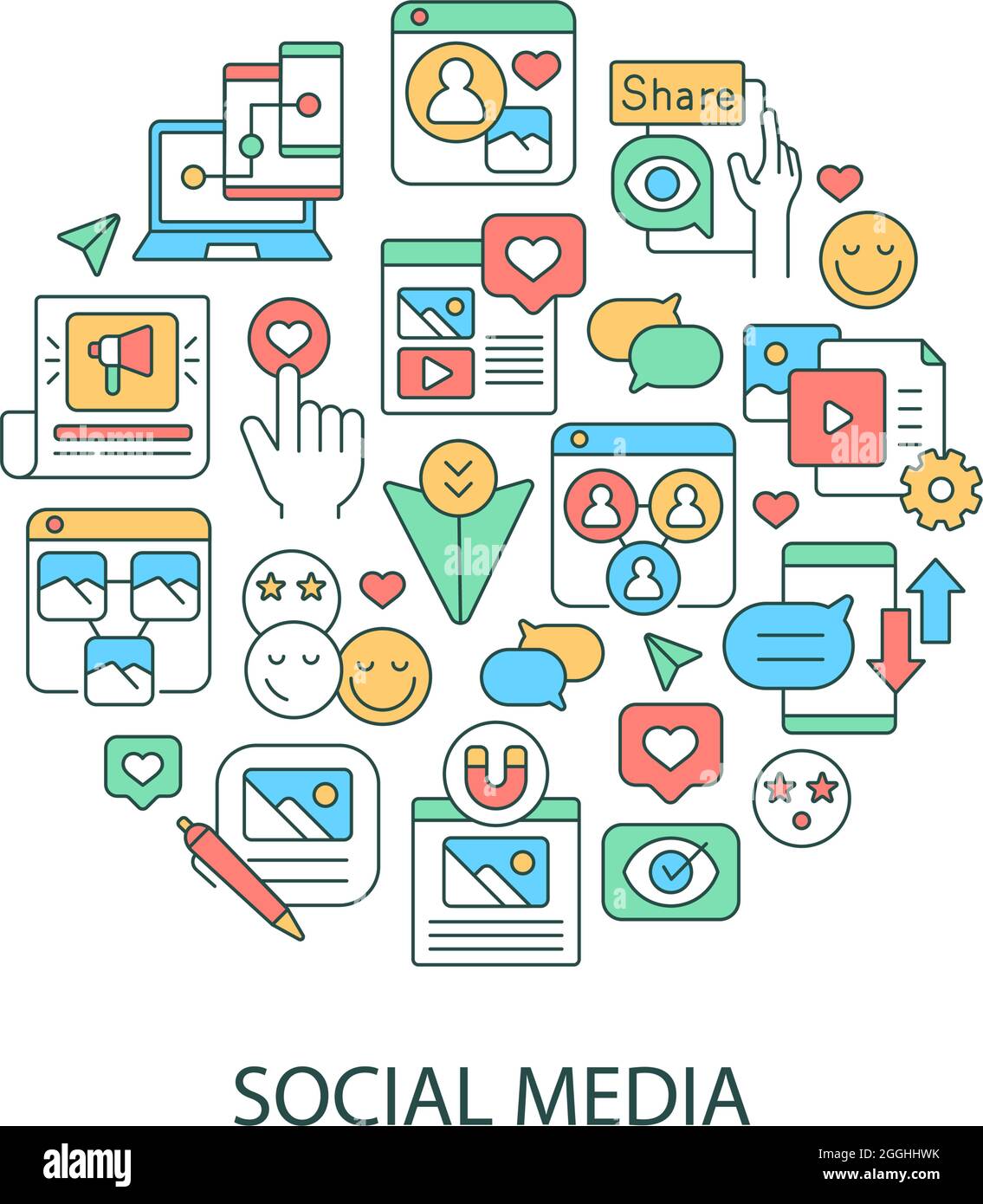 Social media abstract color concept layout with headline Stock Vector ...