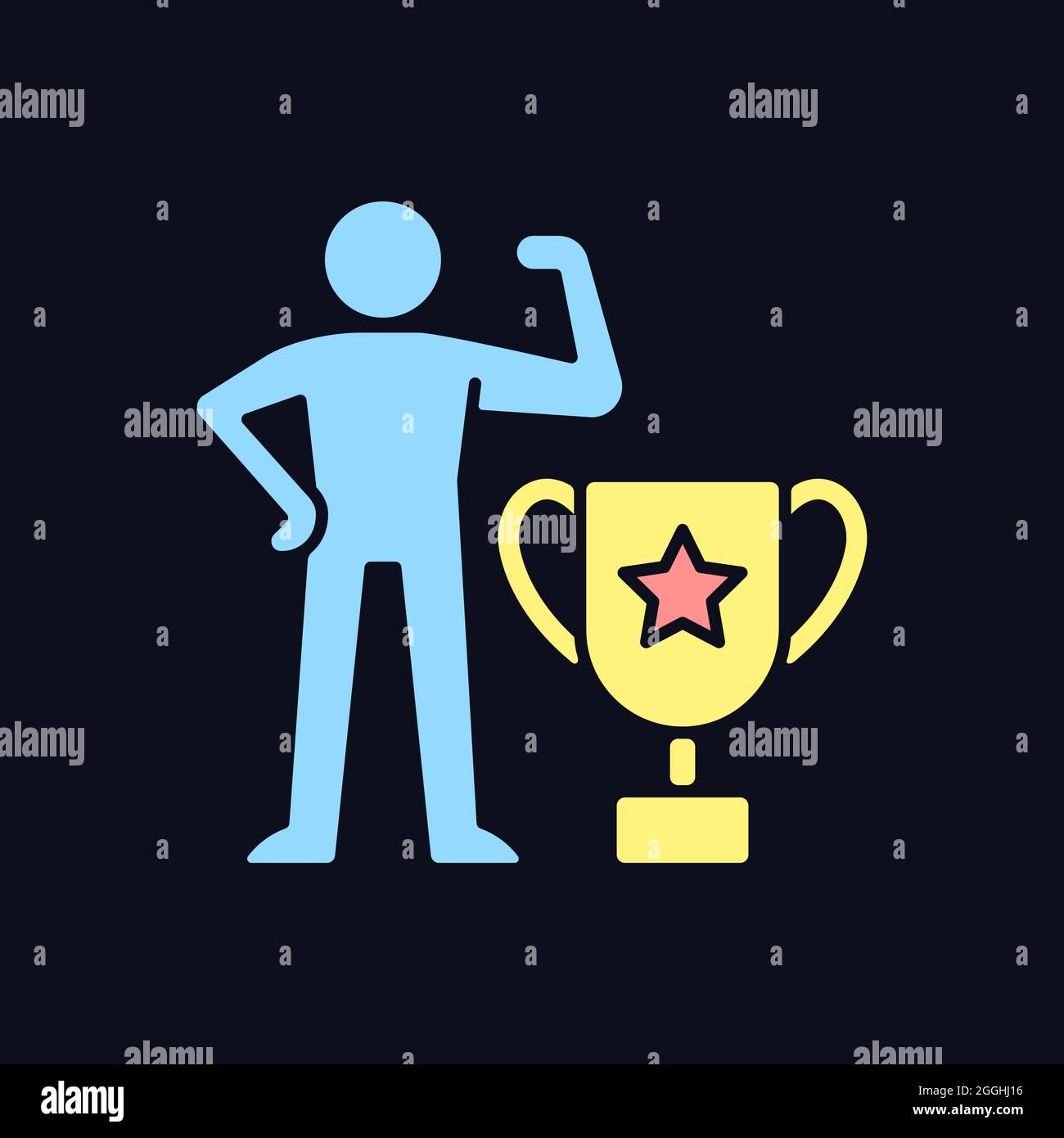 Power-based motivation RGB color icon for dark theme Stock Vector Image ...