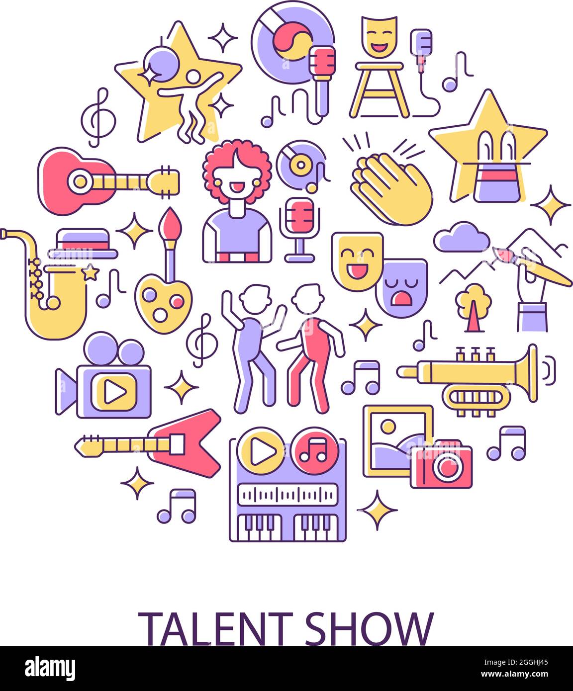 Talent show abstract color concept layout with headline Stock Vector ...