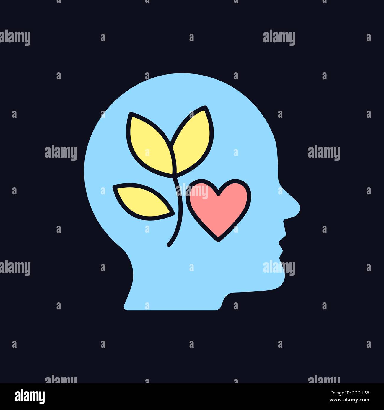 Intrinsic motivation RGB color icon for dark theme Stock Vector Image ...