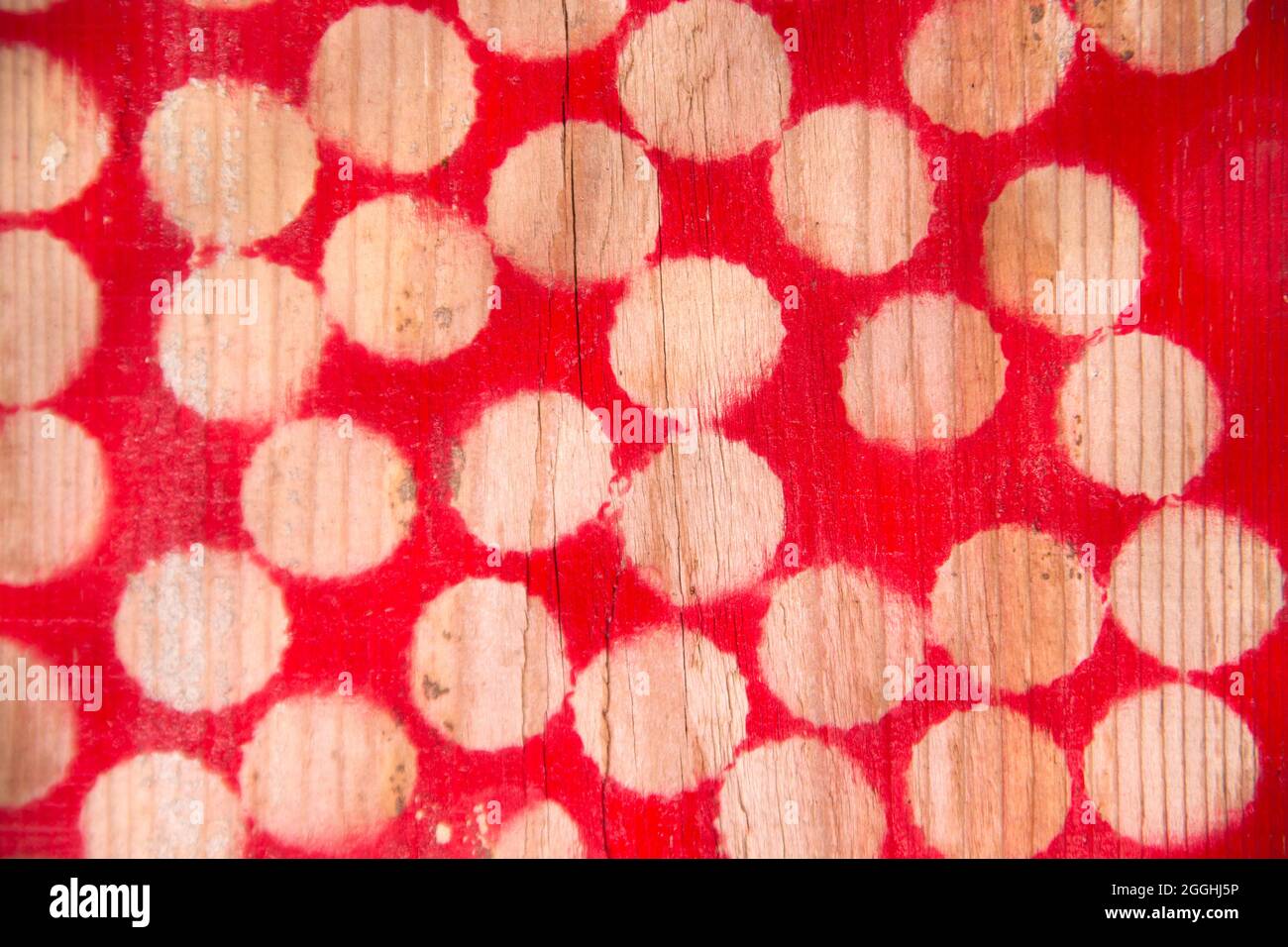 Background wooden base with colored circles of red color Stock Photo ...