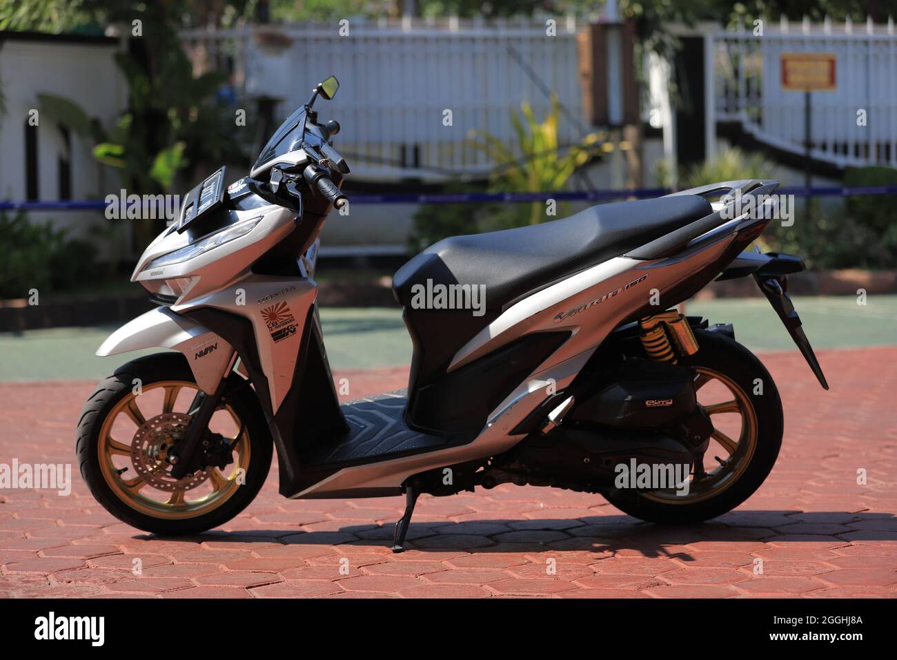 Surabaya, Indonesia - July 29, 2021 : Honda Vario brand motorcycle ...