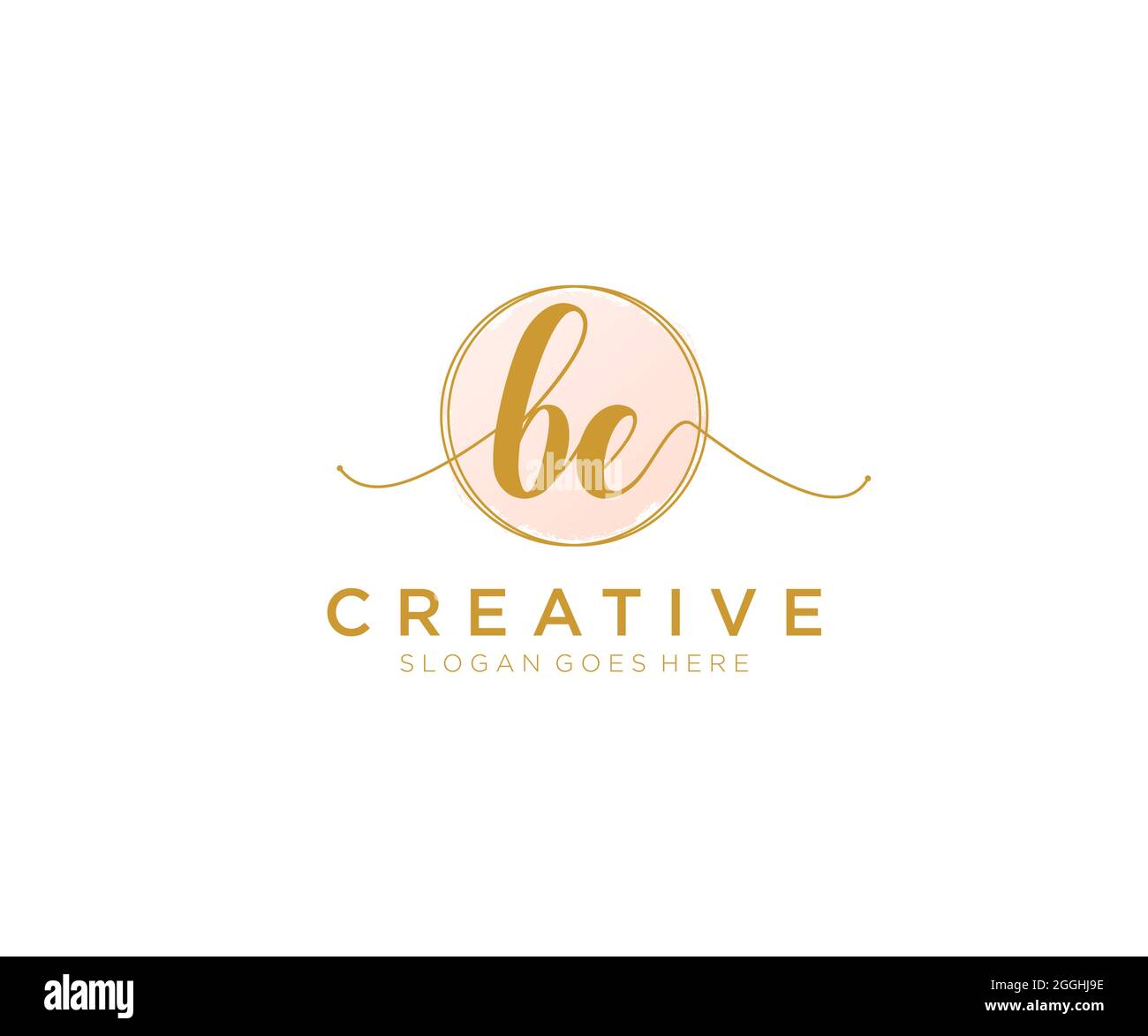 BE Feminine logo beauty monogram and elegant logo design, handwriting ...