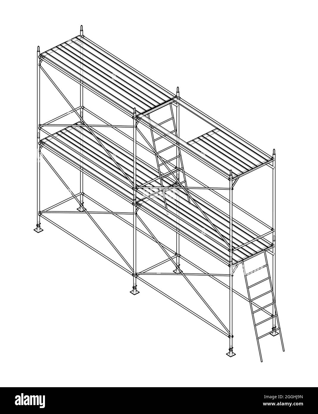 Prefabricated scaffolding. Orthography vector Stock Vector Image & Art ...
