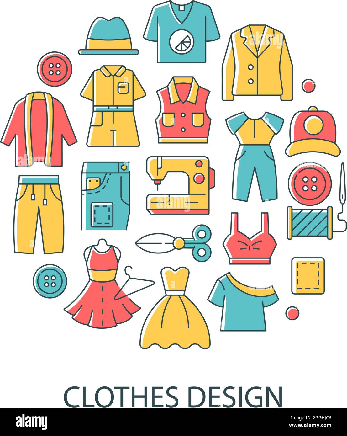 Clothes design abstract color concept layout with headline Stock Vector ...