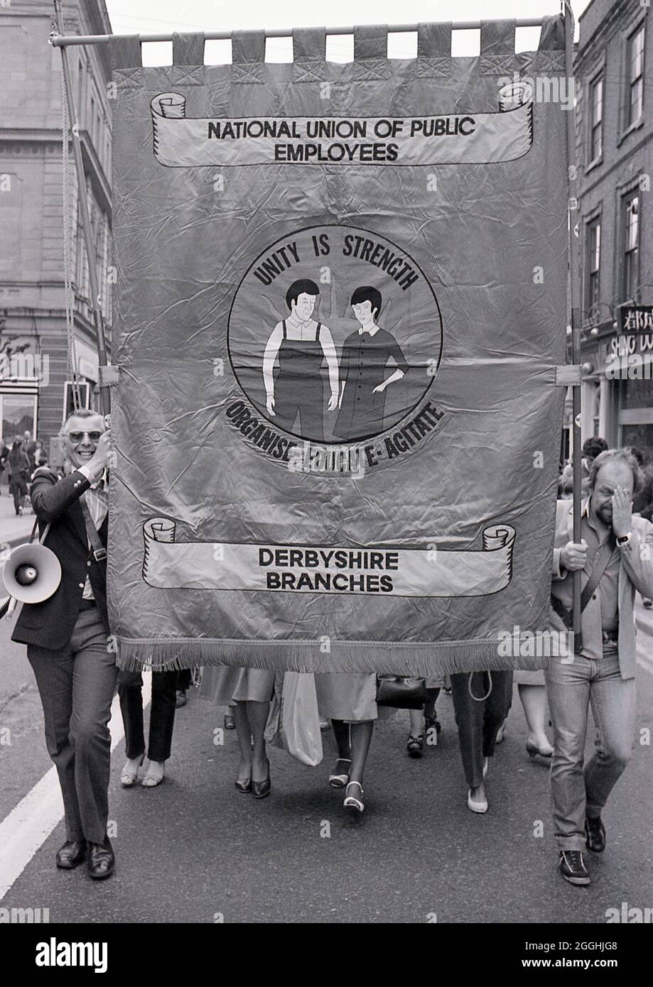May Day parade, Derby 5 May 1984 UK Stock Photo - Alamy
