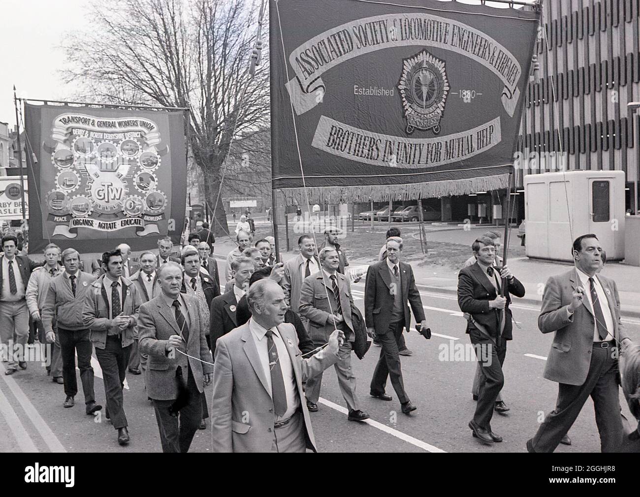 May Day parade, Derby 5 May 1984 UK Stock Photo - Alamy
