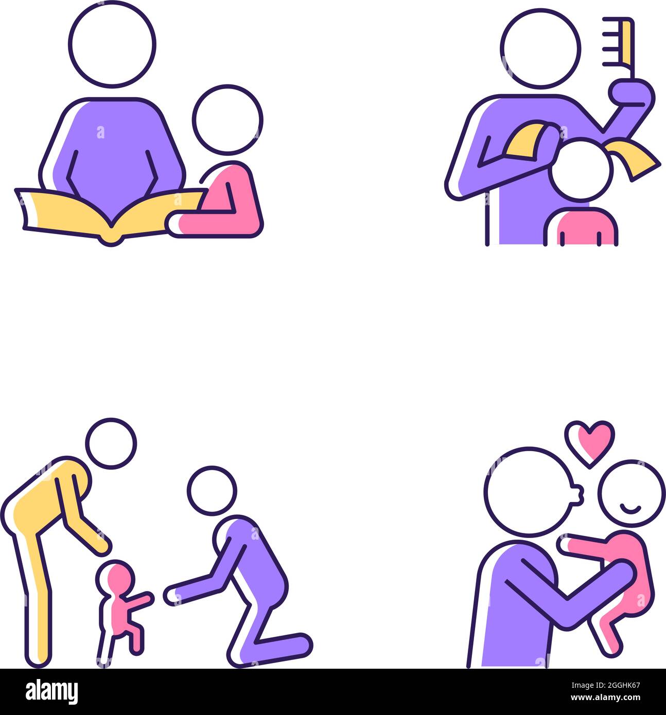 Family bonding time RGB color icons set Stock Vector Image & Art - Alamy