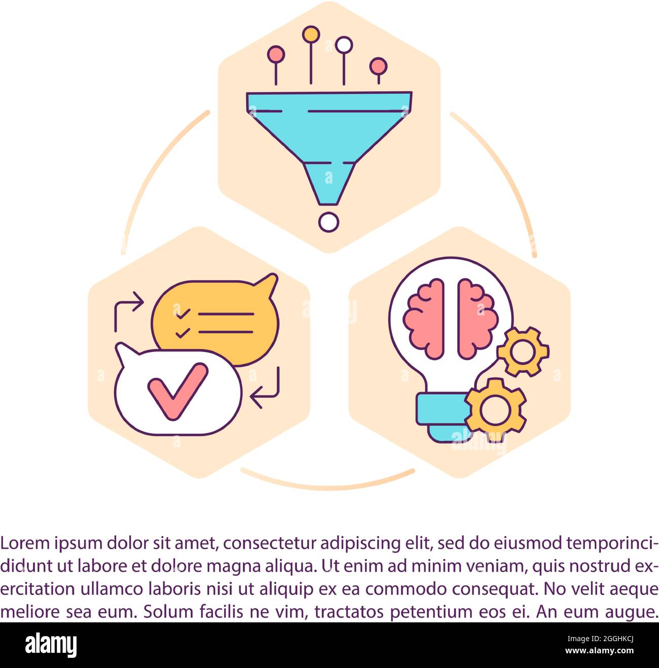 Communication strategies concept line icons with text Stock Vector ...
