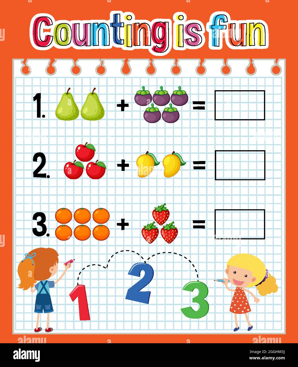 Math count number worksheet illustration Stock Vector Image & Art - Alamy