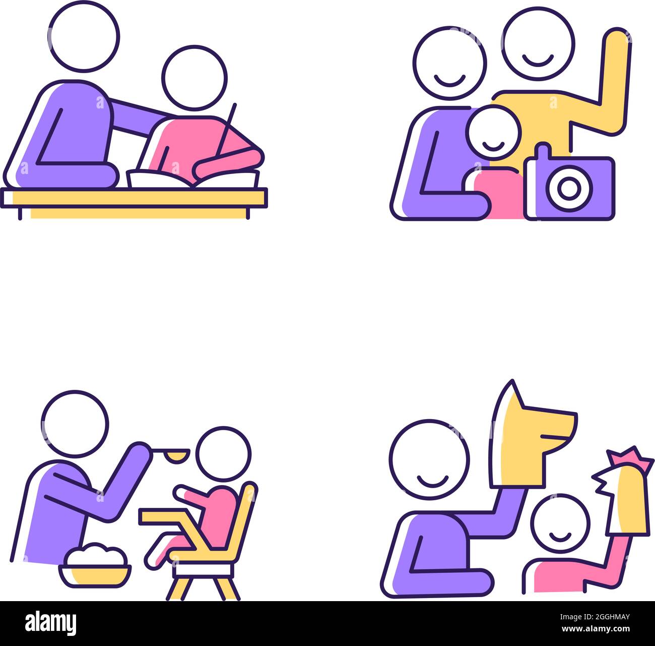 Effective parenting style RGB color icons set Stock Vector Image & Art ...