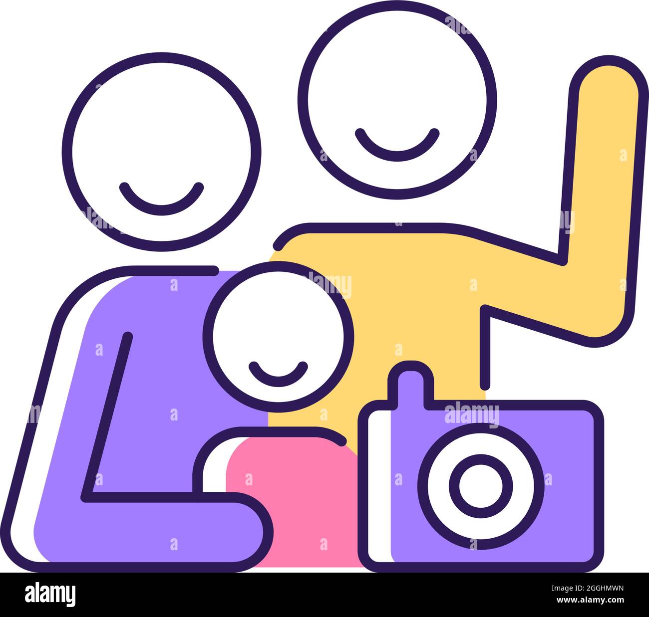 Family picture icon linear hi-res stock photography and images - Alamy