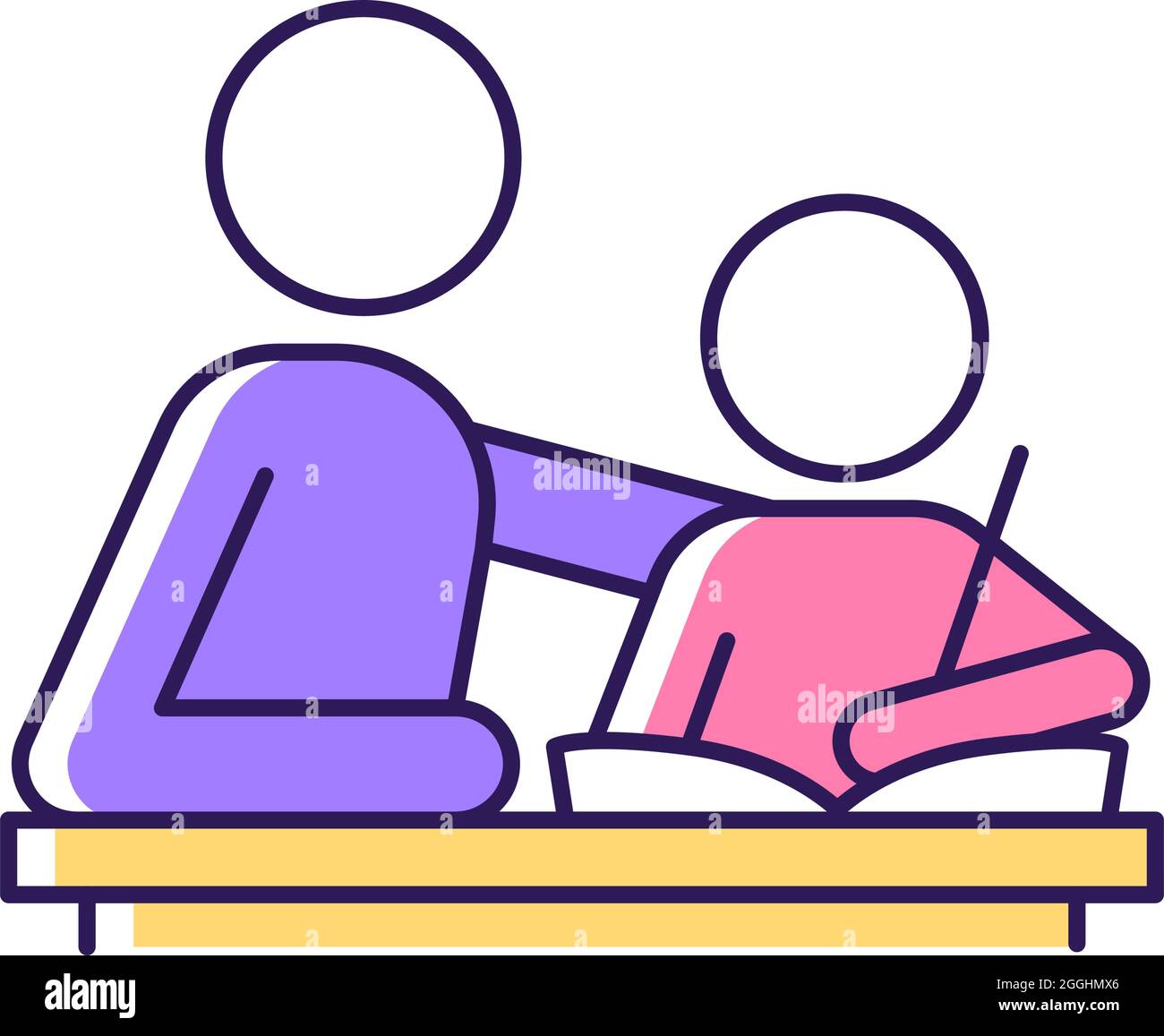 Helping with homework RGB color icon Stock Vector Image & Art - Alamy
