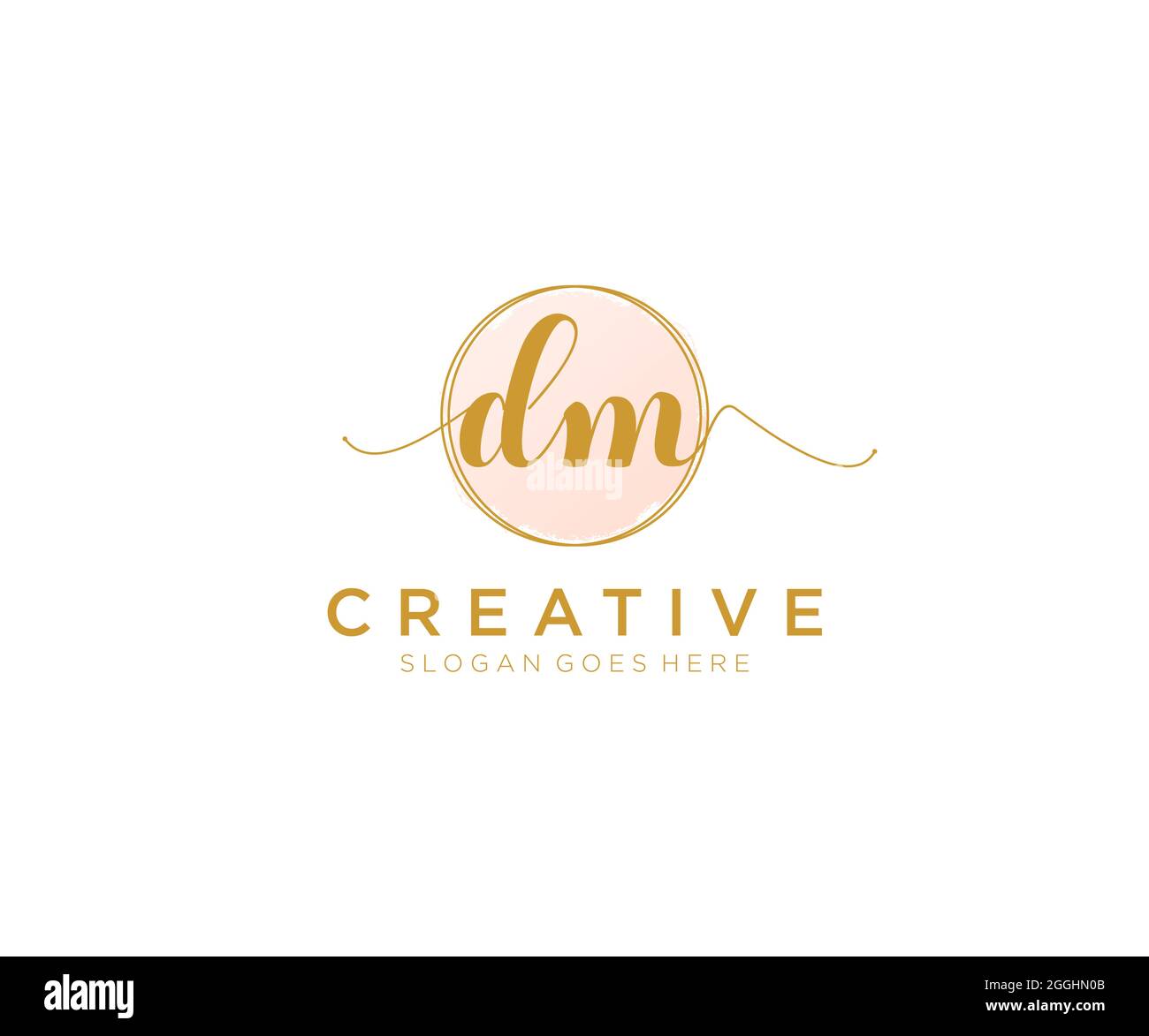 DM Feminine logo beauty monogram and elegant logo design, handwriting ...