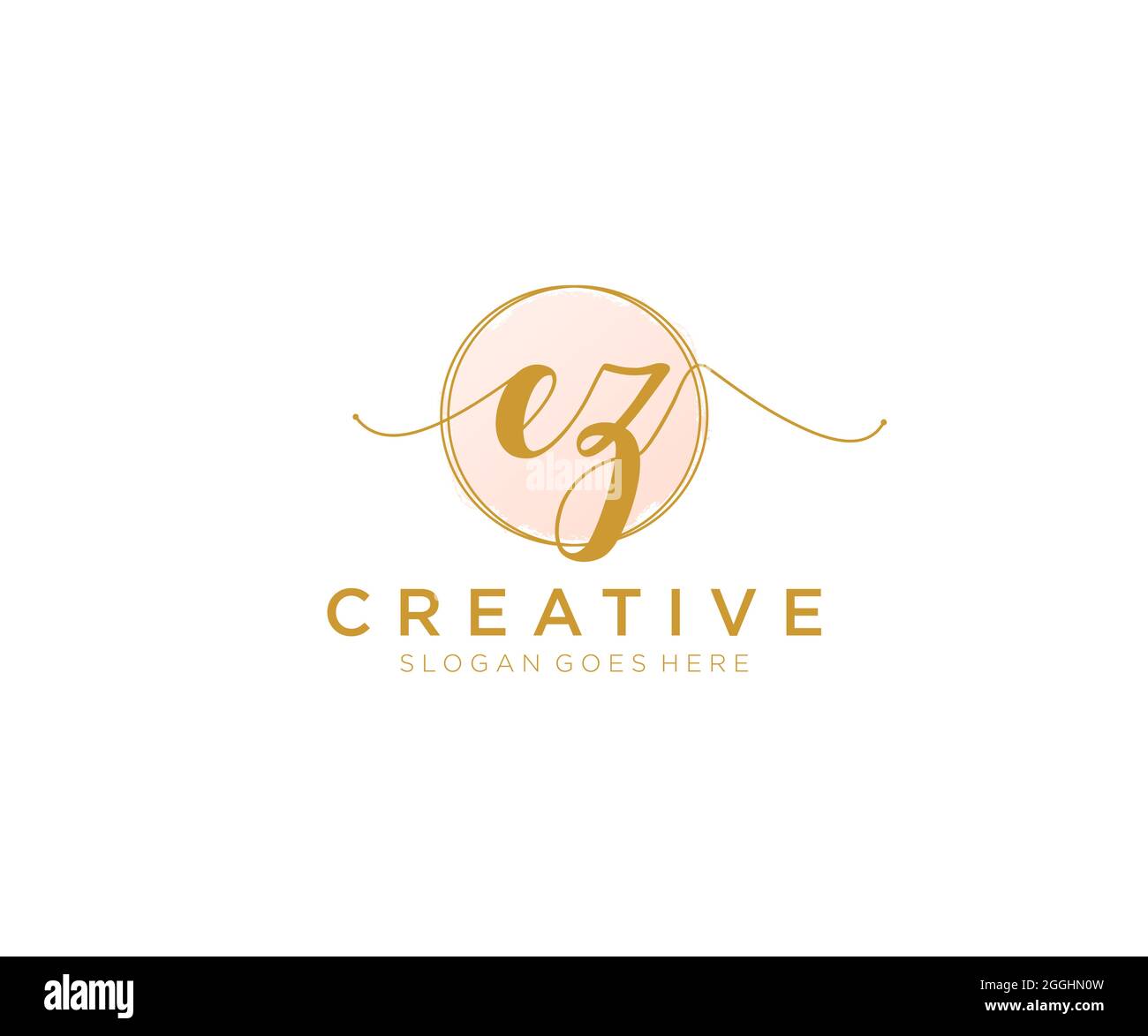 EZ Feminine logo beauty monogram and elegant logo design, handwriting ...