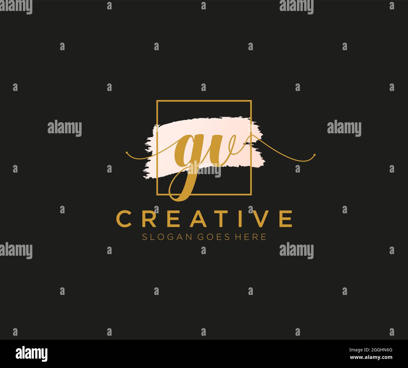 GV Feminine logo beauty monogram and elegant logo design, handwriting ...