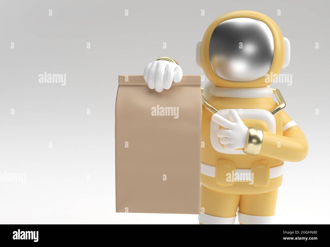 3d Render Astronaut man delivering a package 3d illustration Design ...
