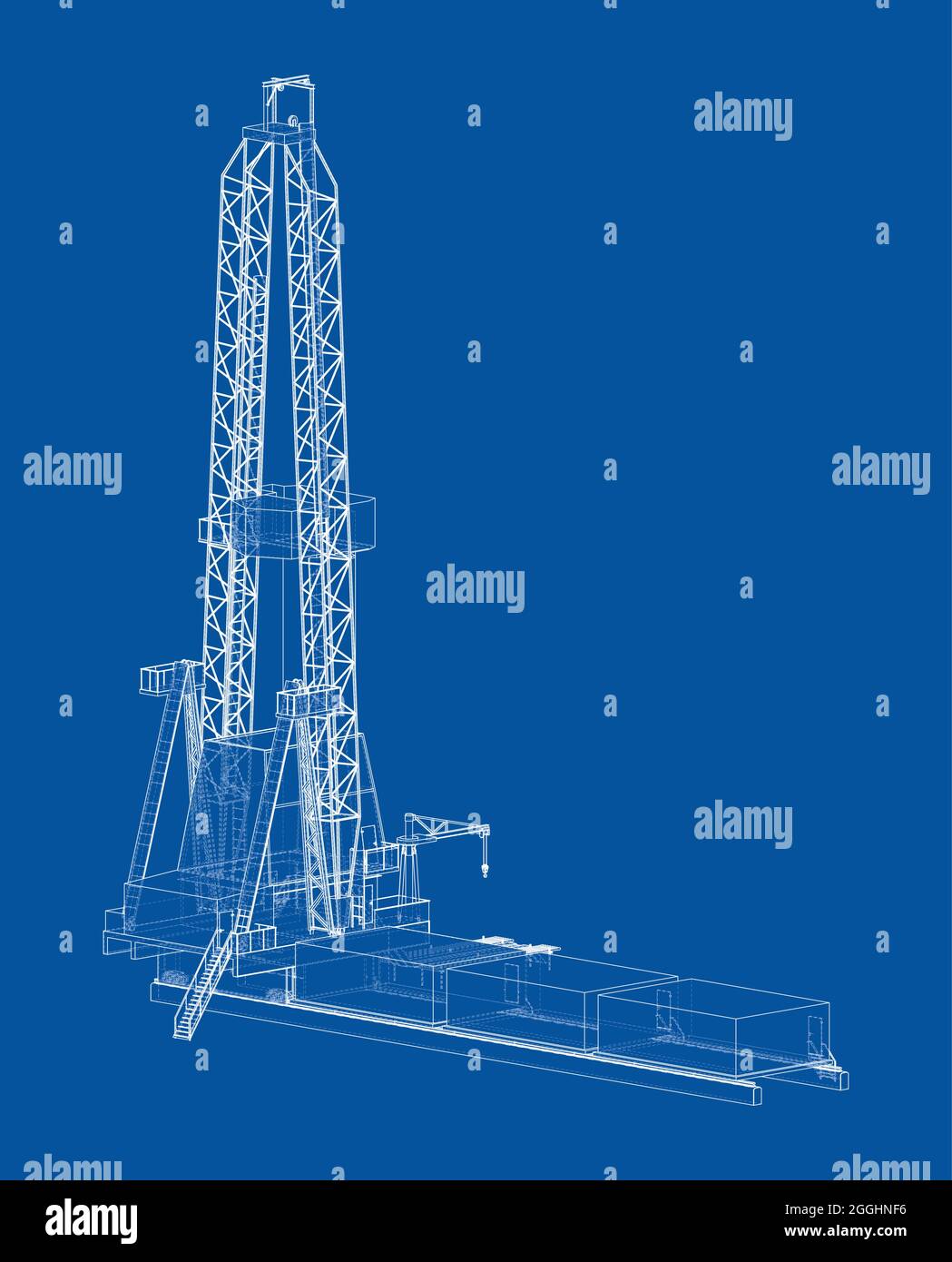 Oil rig. Orthography vector Stock Vector Image & Art - Alamy