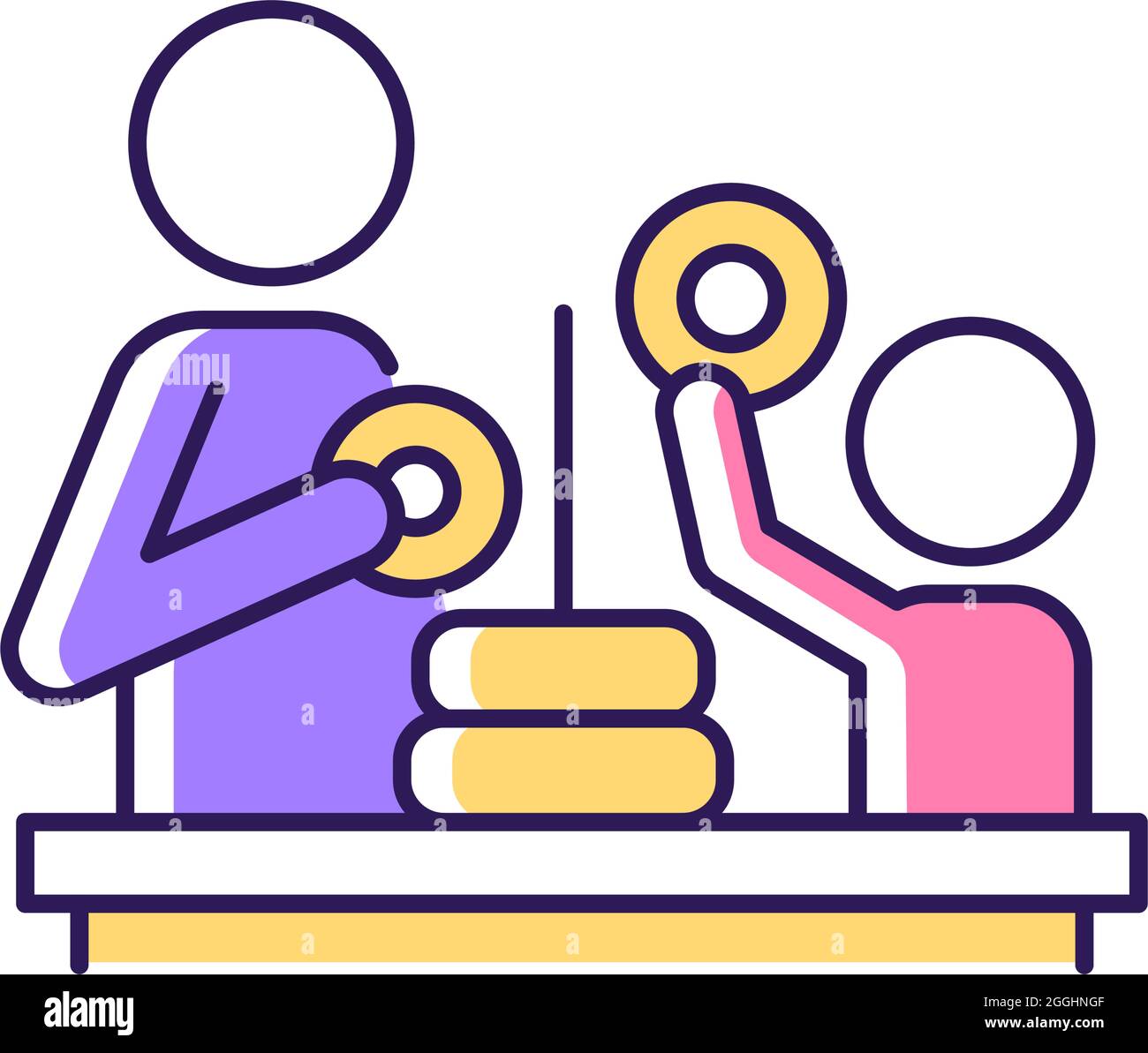 Playing games with kid RGB color icon Stock Vector Image & Art - Alamy