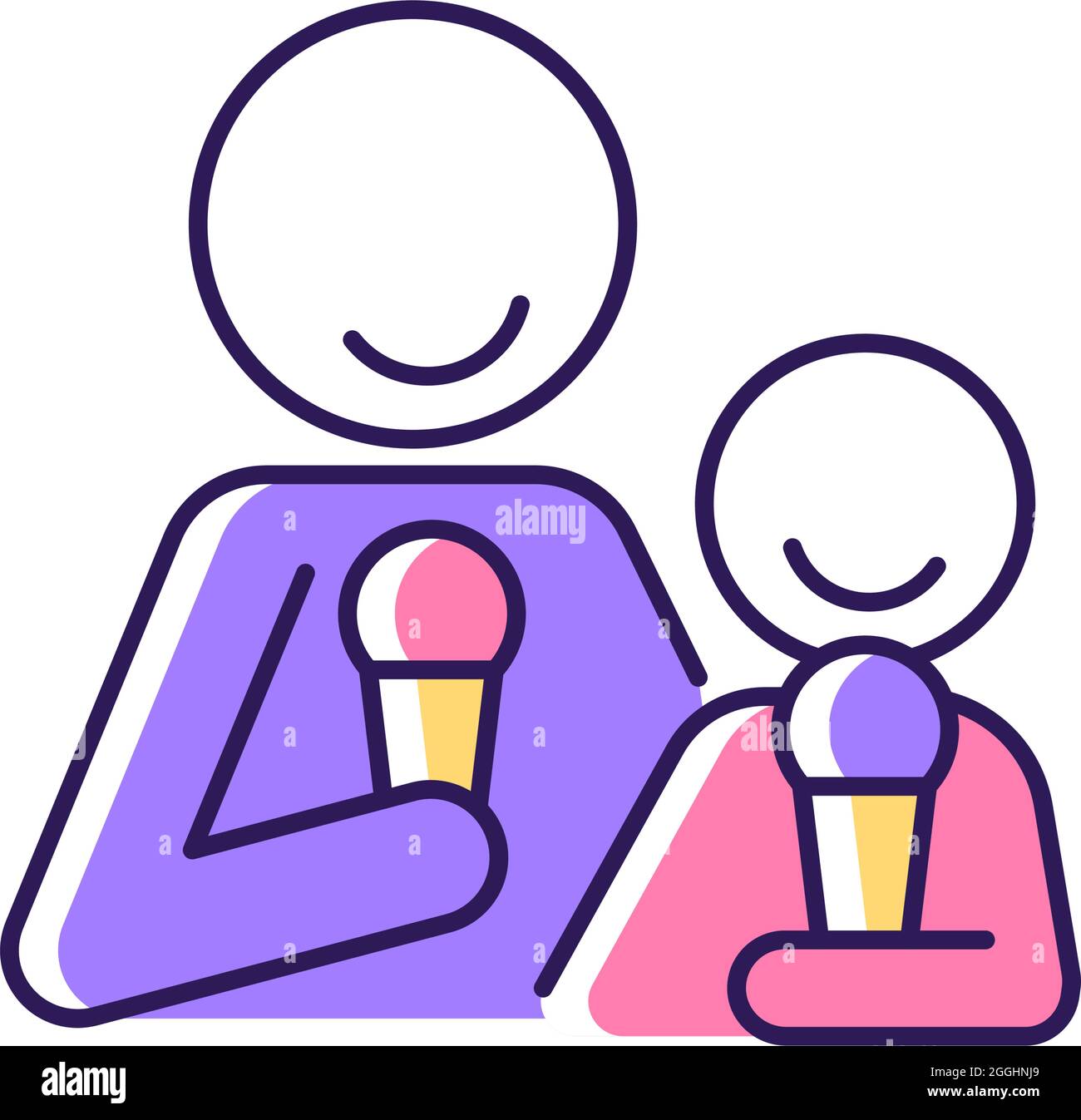 Child enjoying ice cream Stock Vector Images - Alamy