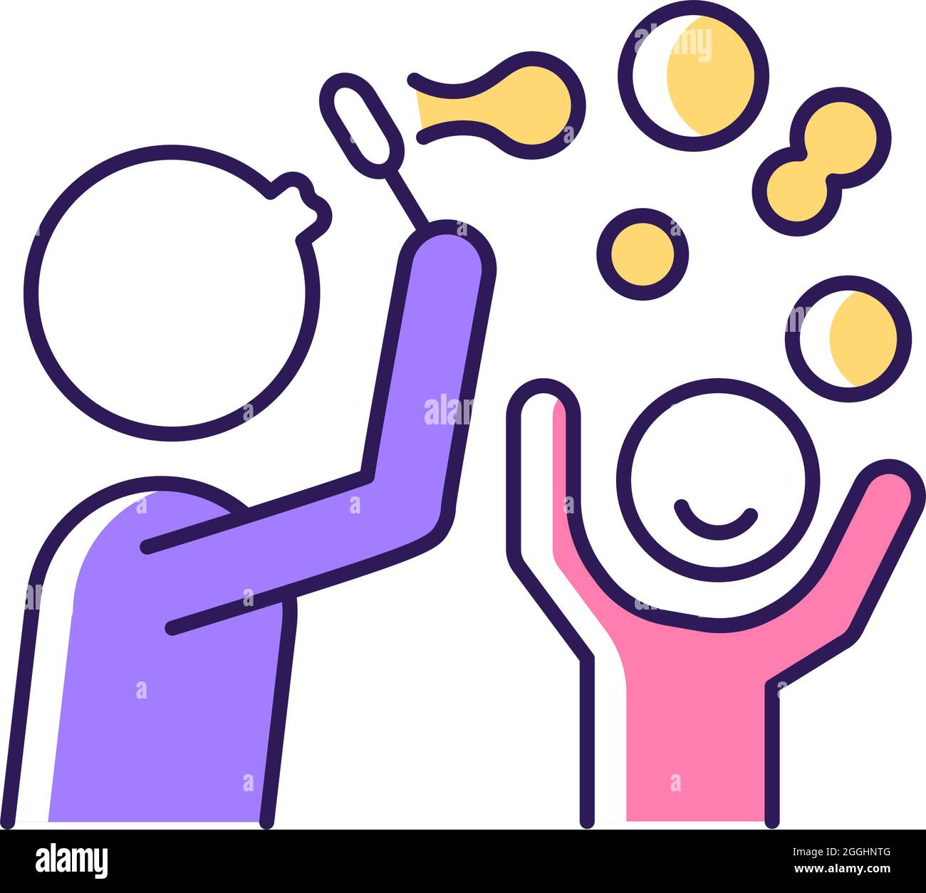 Blow bubbles together RGB color icon Stock Vector Image & Art - Alamy