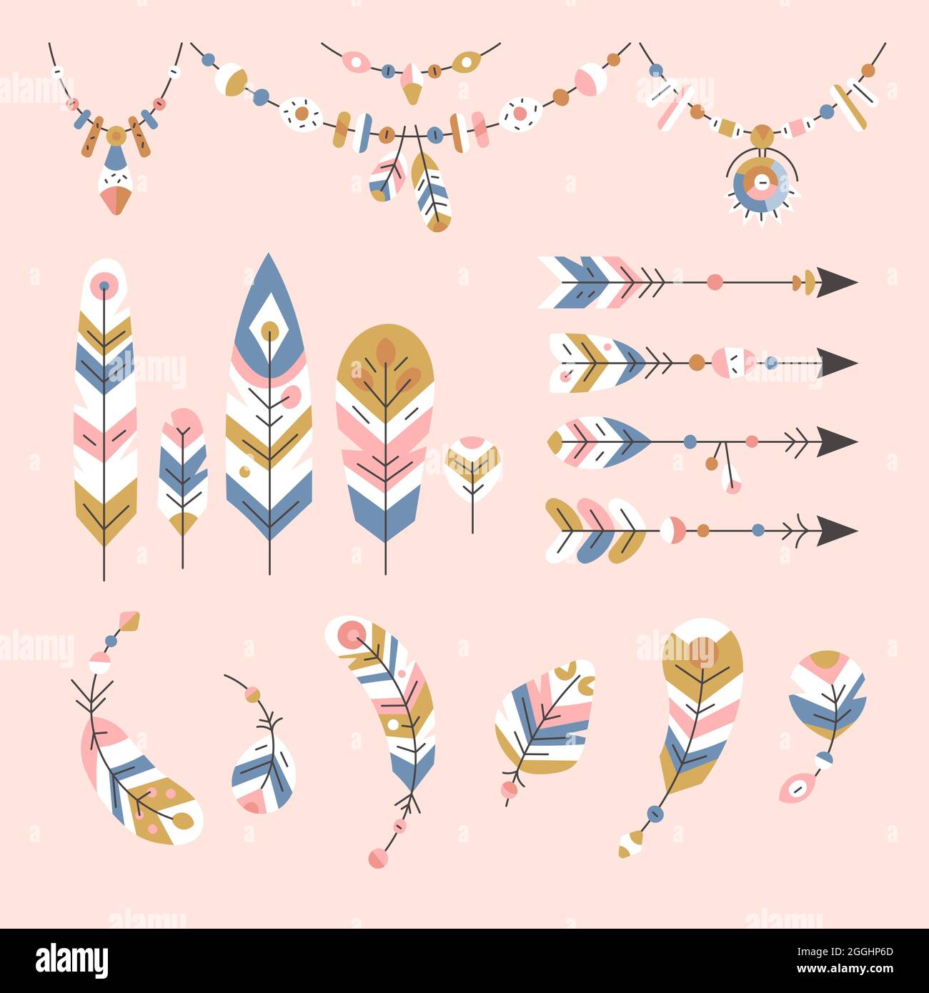 Boho elements set Vector illustration Stock Vector Image & Art - Alamy