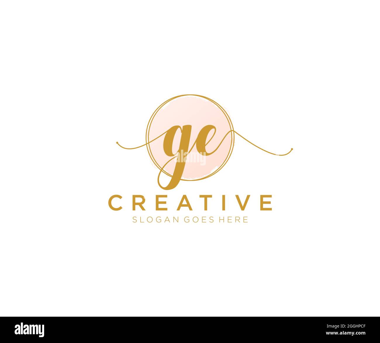GE Feminine logo beauty monogram and elegant logo design, handwriting ...