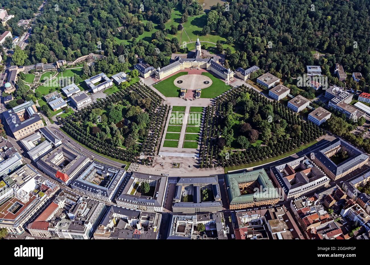 Aerial view downtown city karlsruhe hi-res stock photography and images ...