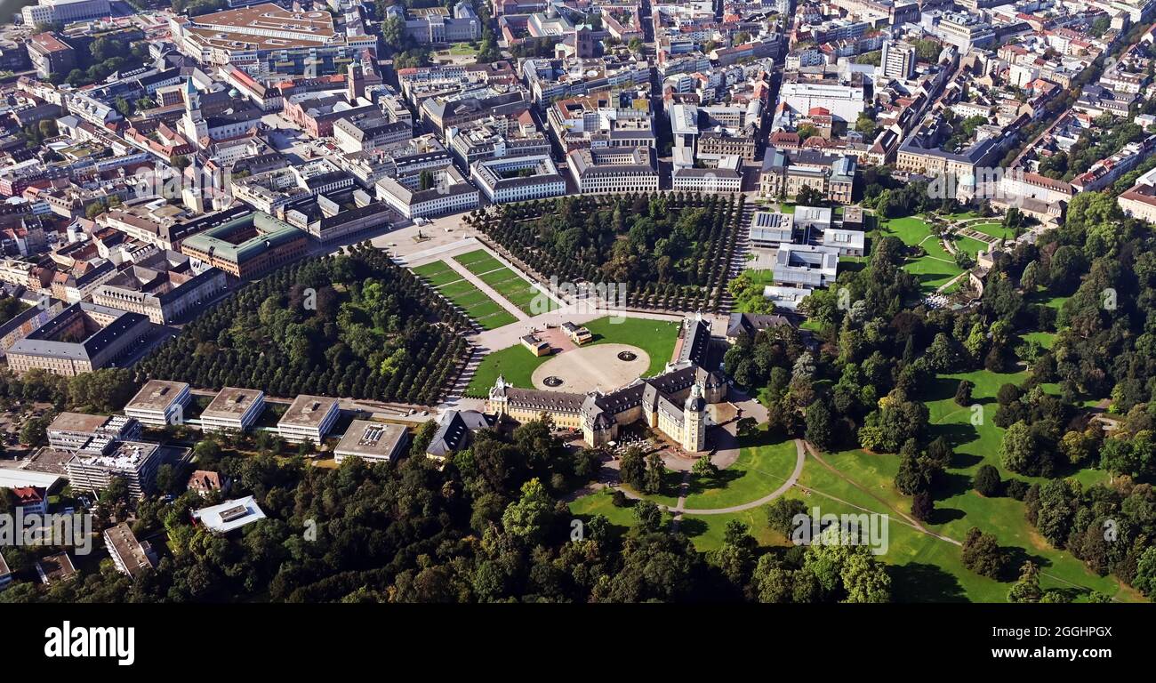 Karlsruhe, Germany. 01st Sep, 2021. Aerial view (taken from an airplane ...