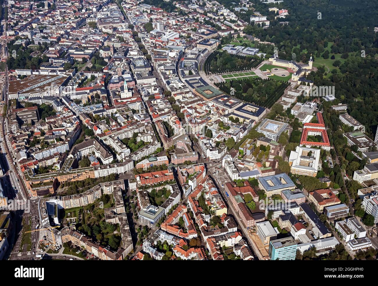 Karlsruhe, Germany. 01st Sep, 2021. Aerial view (taken from an airplane ...