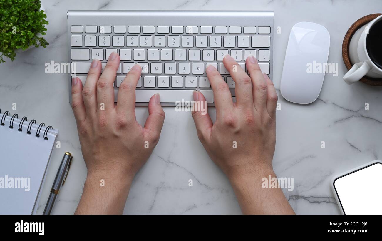 Isolated hands over keyboard hi-res stock photography and images - Alamy